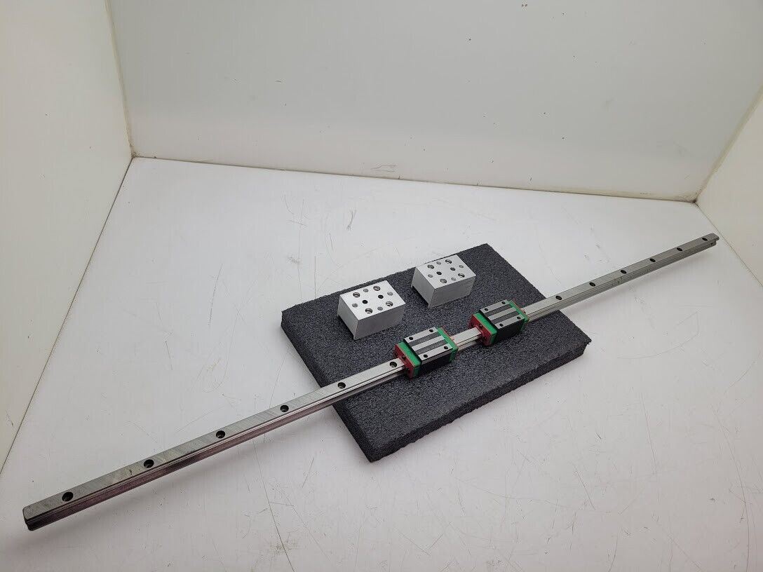 Hiwin HGR15C Linear Guide Rail HGR15 35" 900mm 2x HGH15CAC Blocks ...