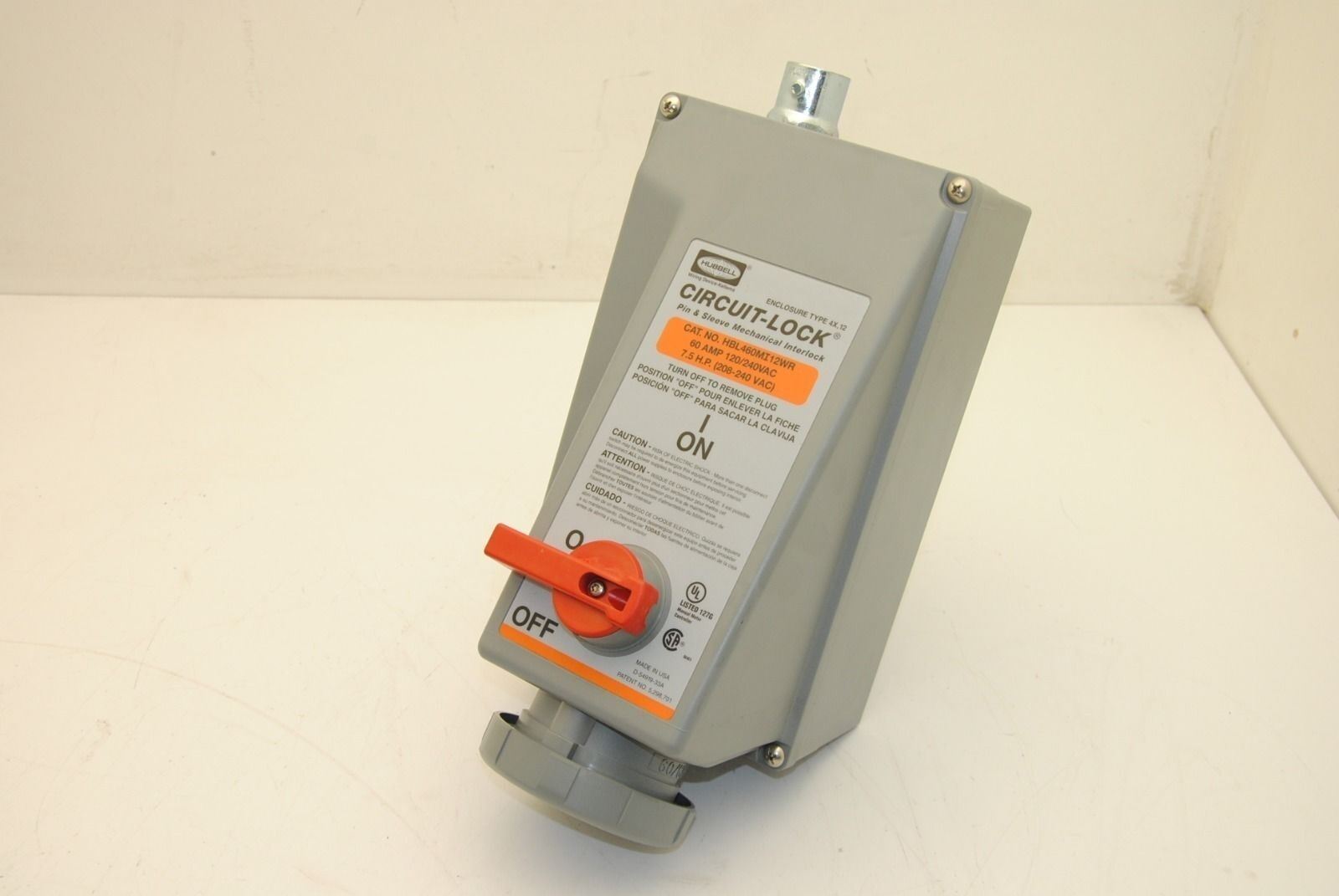 HUBBELL HBL460MI12WR Mechanical Interlock Enclosure for IEC 60309 ...